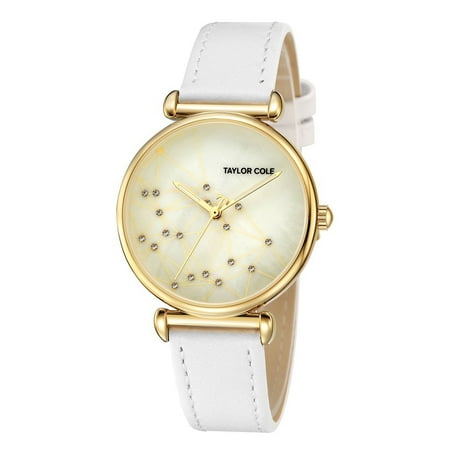 New Design Women Watch Crystal Case Watches Leather Strap Vintage ...