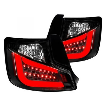 LED Tail Lights Rear Brake Lamp In Black Housing Clear Lens Made For ...