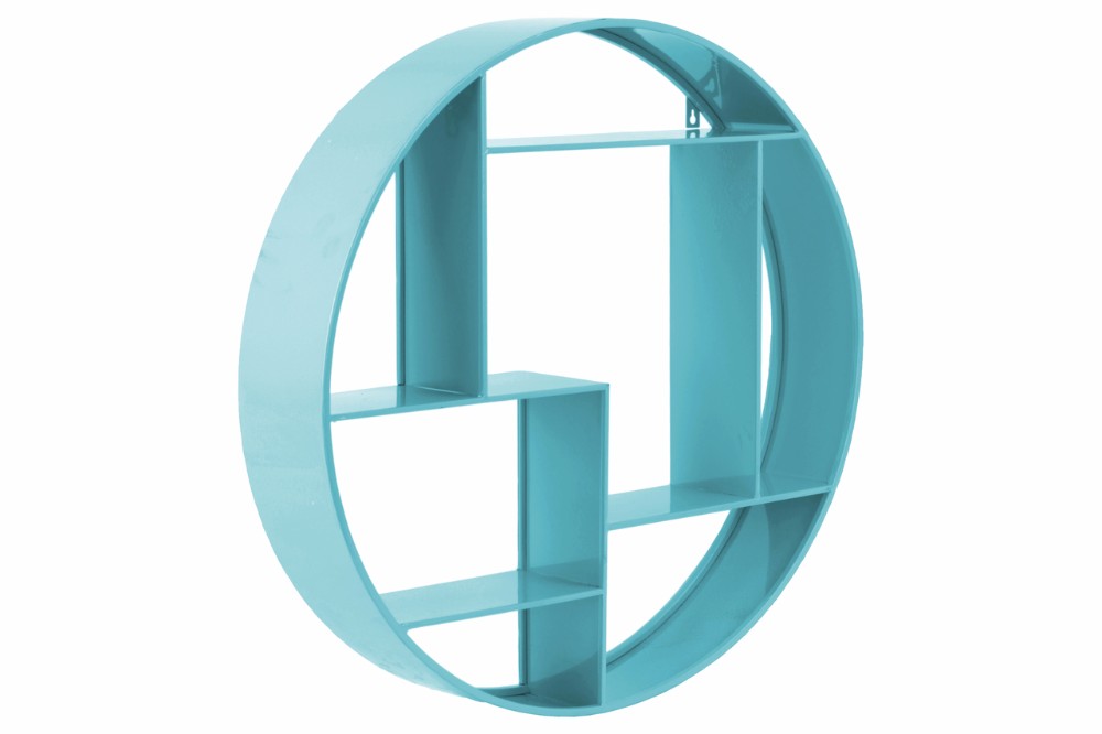Round Wall Shelf with 7 Slots and 2 Keyhole Hangers- Blue - Walmart.com ...