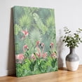 Pink Flamingo Canvas Wall Art for Living Room, Green Jungle Tropical ...