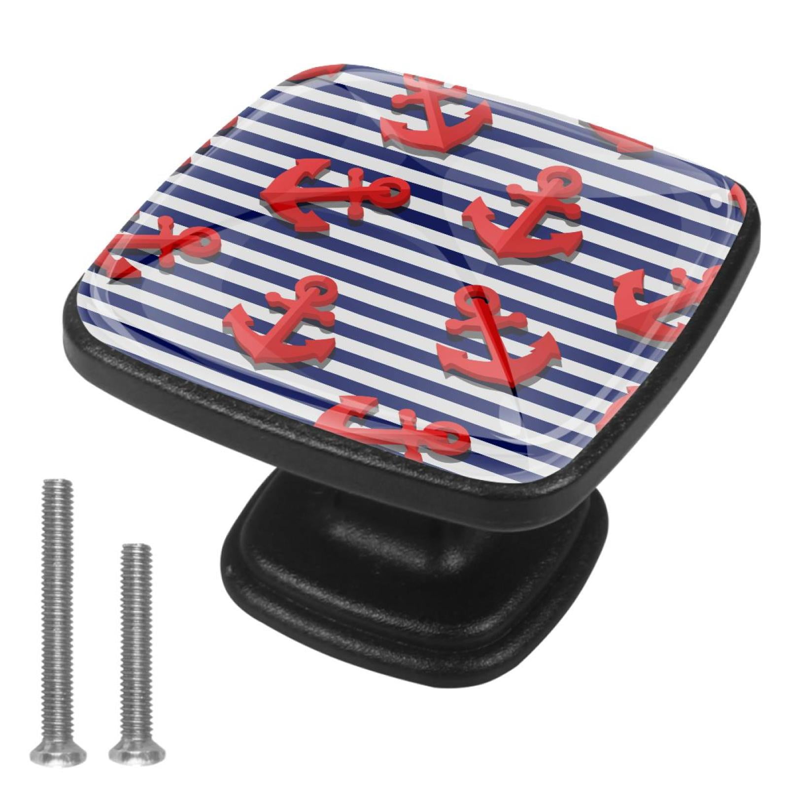 4 Pcs Cabinet Handle Drawer Pulls Anchor Knobs with Screws Square ...