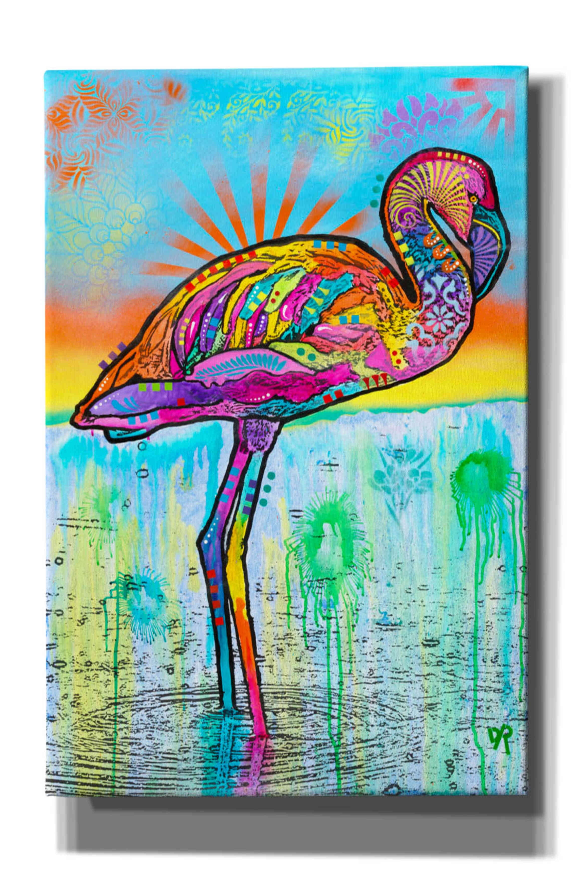 Epic Graffiti 'Pink Flamingo' by Dean Russo, Canvas Wall Art, 12"x18 ...