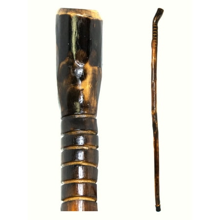 RMS Natural Wood Walking Stick - 55" Handcrafted Wooden Hiking Stick ...