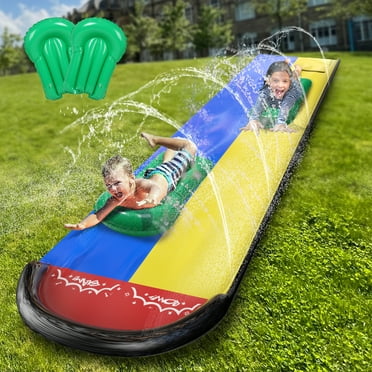 JOYFY 32.5ft Extra Long Water Slide and 2 Inflatable Boards, Heavy Duty ...