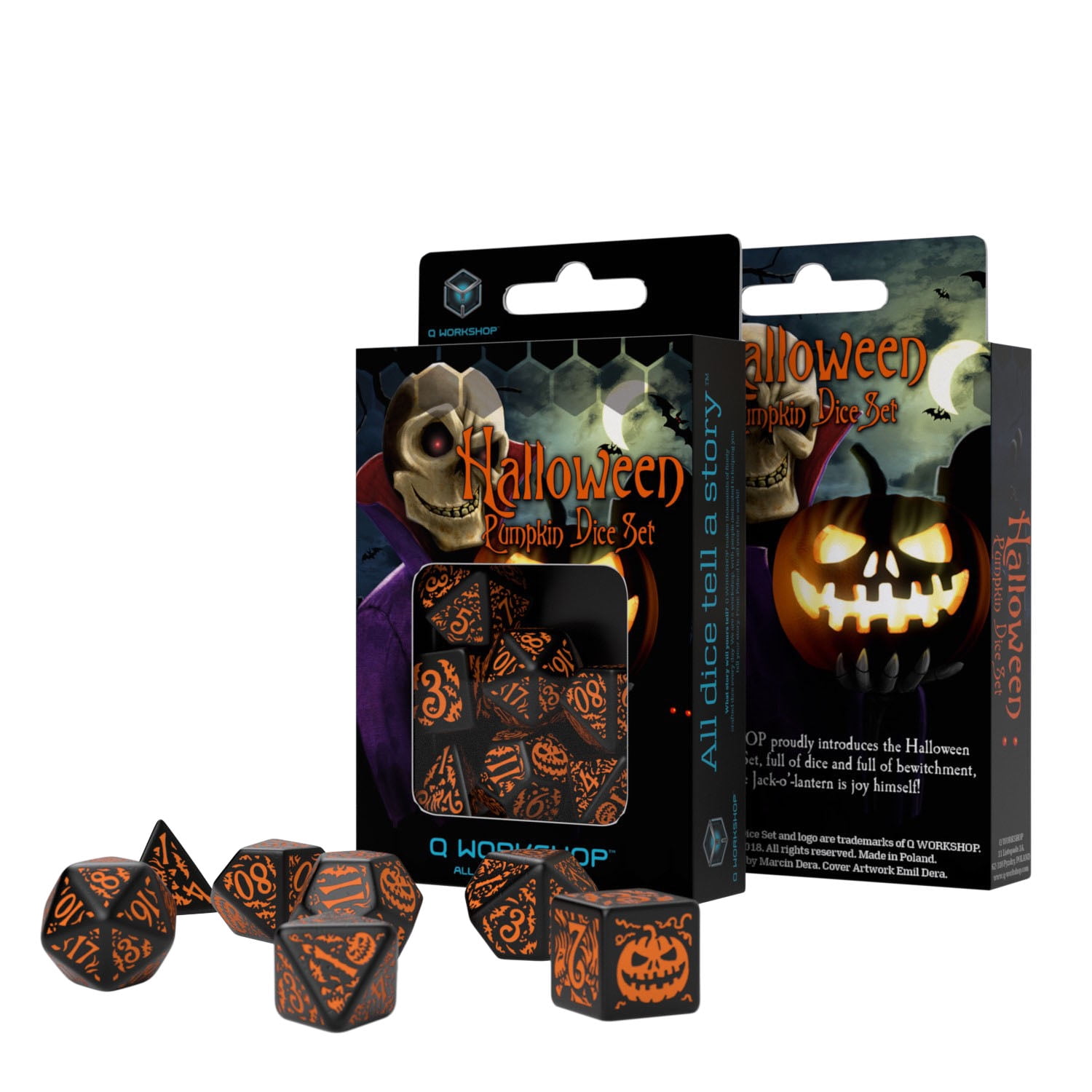 Q Workshop Halloween Pumpkin Dice Set Black & Orange - Walmart.com