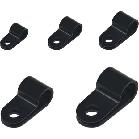 240 PCS Black Plastic Cable Fixing Clips Cable Cleats Nylon R Wire ...