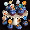 40 Pack Outer Space Cupcake Toppers Solar Eclipse Decorations Galaxy ...