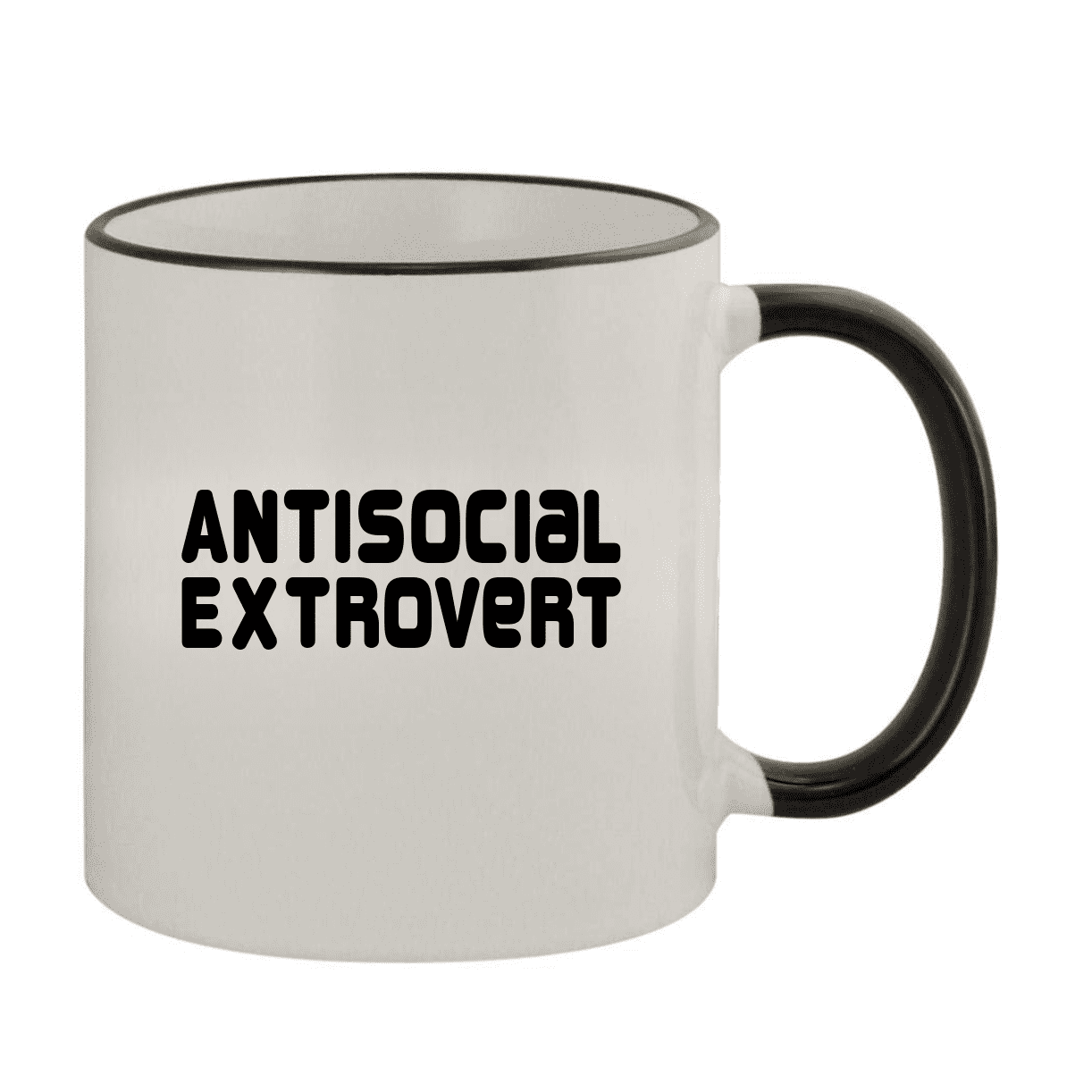 Antisocial Extrovert - 11oz Ceramic Colored Rim & Handle Coffee Mug ...