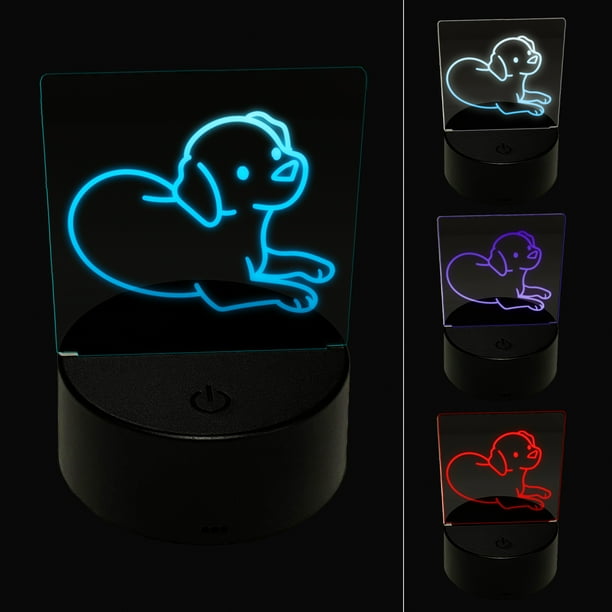 Labrador Retriever Laying Down Dog LED Night Light Sign 3D Illusion ...