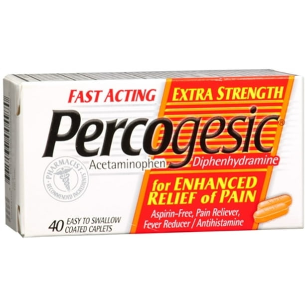 Percogesic Caplets Extra Strength 40 Caplets (Pack of 3) - Walmart.com
