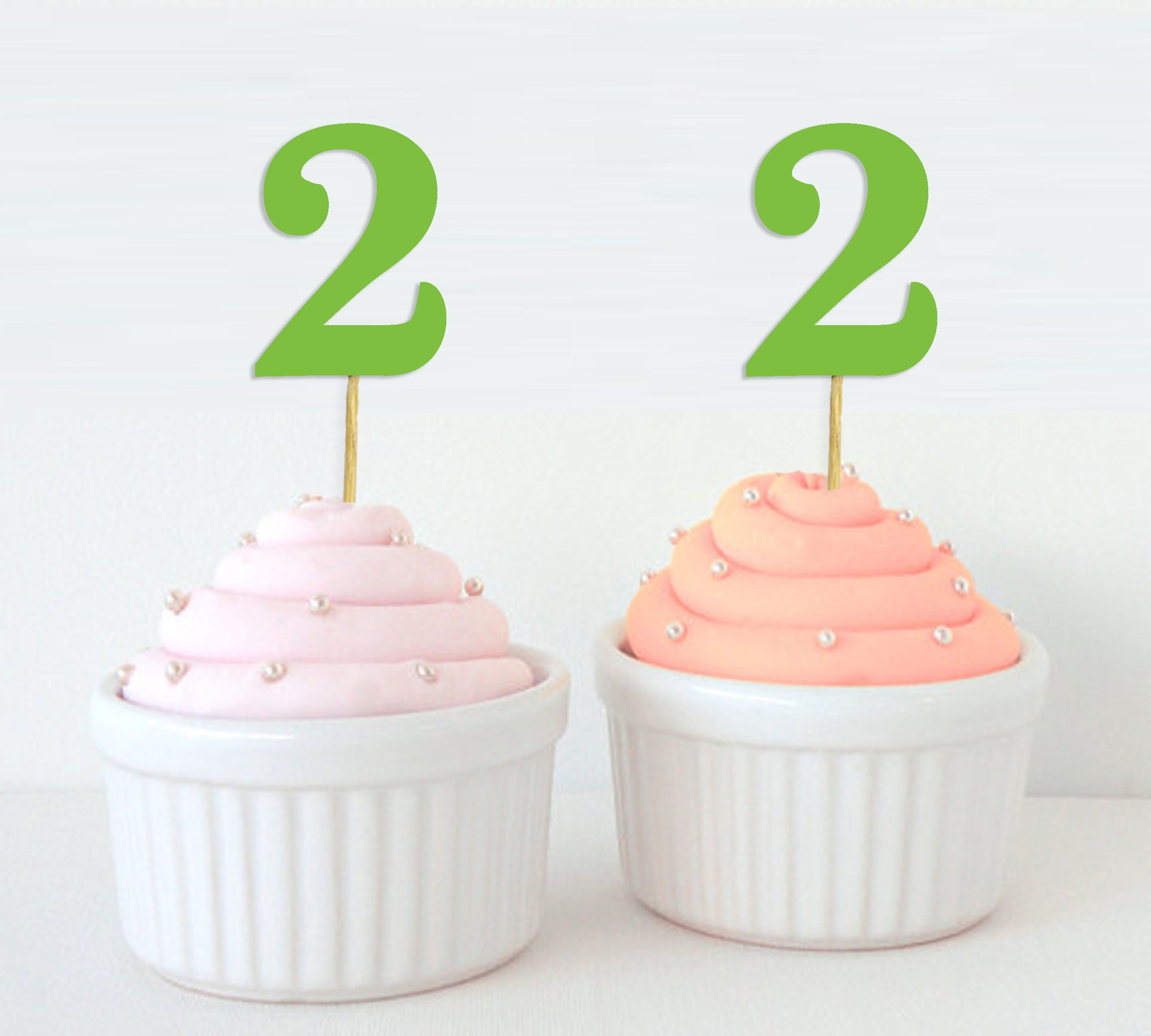 Darling Souvenir, Number 2 Birthday Cupcake Toppers, Birthday ...