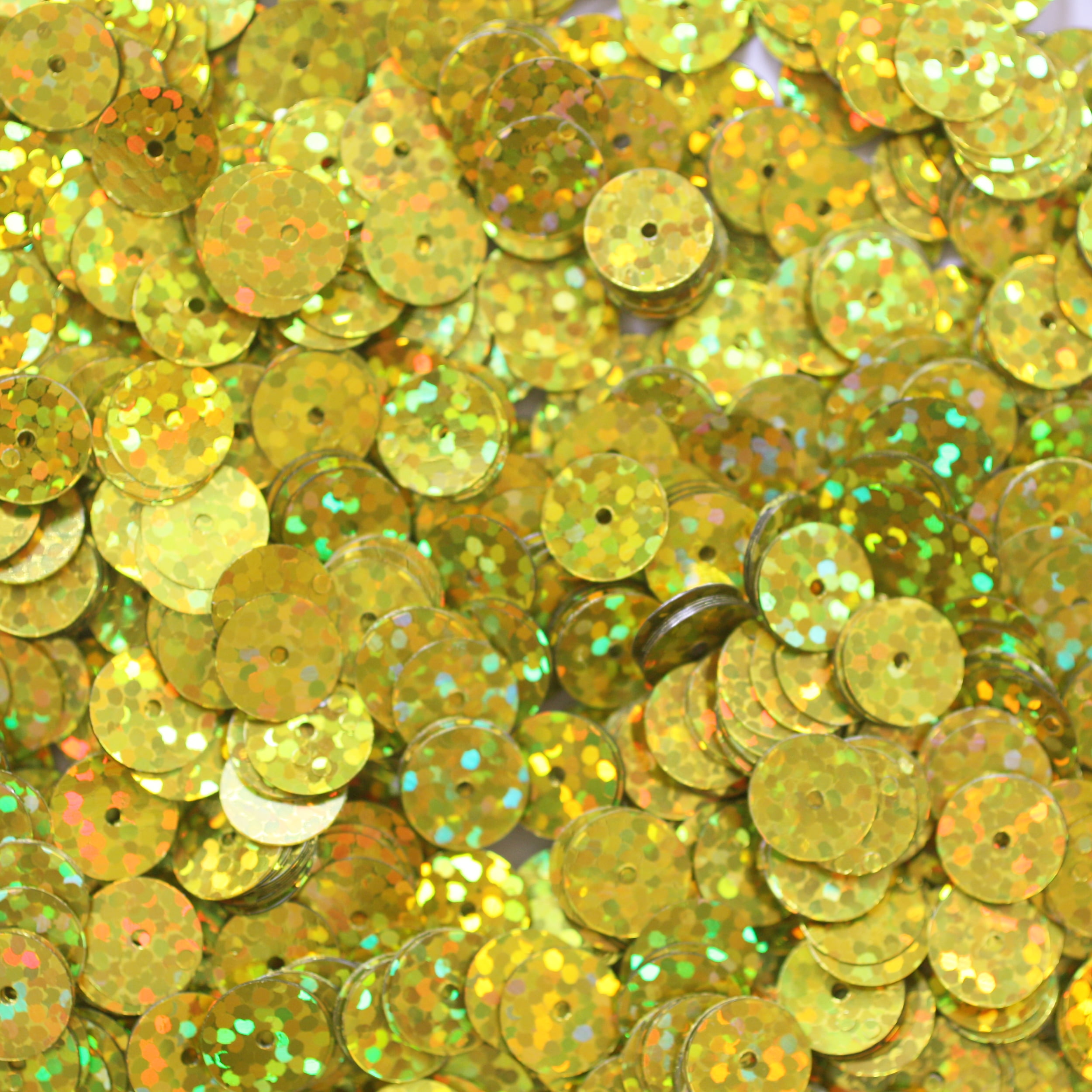 Yellow Sequins 8mm Hologram Glitter Multi Reflective Metallic Made in ...