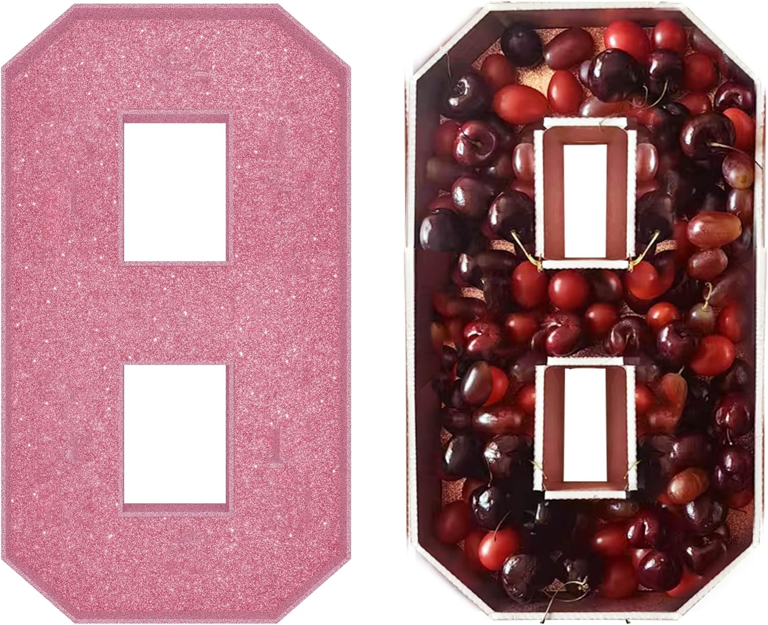 shiyou-13.7" Pink Cardboard Number 8 for Charcuterie, Large Fillable ...