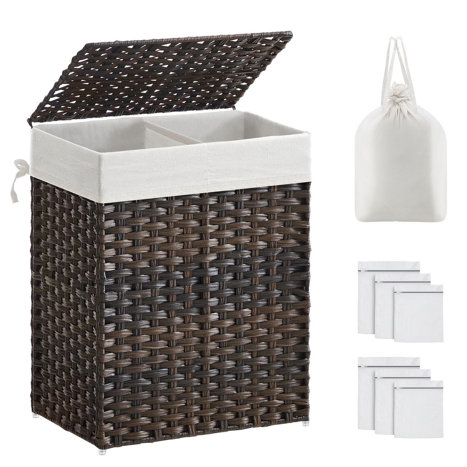 Click here for Songmics Home - Double Laundry 90l Hamper With Lid... prices