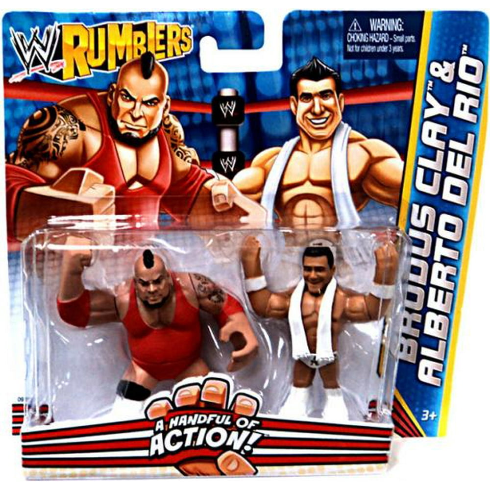 WWE Wrestling Rumblers Series 2 Brodus Clay & Alberto Del Rio Mini ...