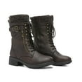 DREAM PAIRS Womens Ankle Booties Lace Up Mid Calf Military Combat Boots AMAZON BROWN Size 8 ...