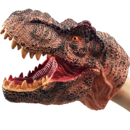 Dinosaur Hand Puppets Scary Toys Soft Rubber Animal Head Puppets ...