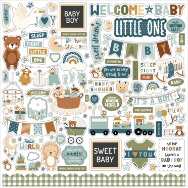 Oh Baby Boy Alpha Stickers 12"X12"- - Walmart.com