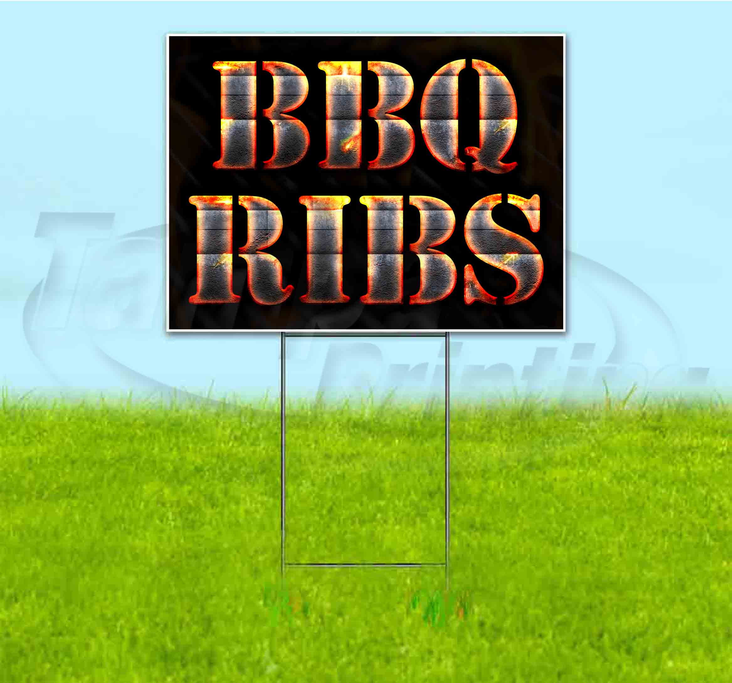 Bbq Ribs (18" x 24") Yard Sign, Includes Metal Step Stake - Walmart.com
