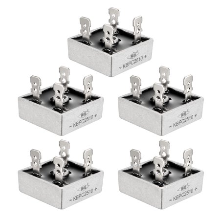 KBPC2510 1000V 25A Single Phase Bridge Rectifier Half-Wave Gray 5Pcs ...