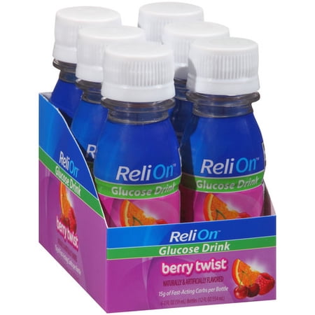 ReliOn Berry Twist Glucose Drink, 2 fl oz, 6 count - Walmart.com