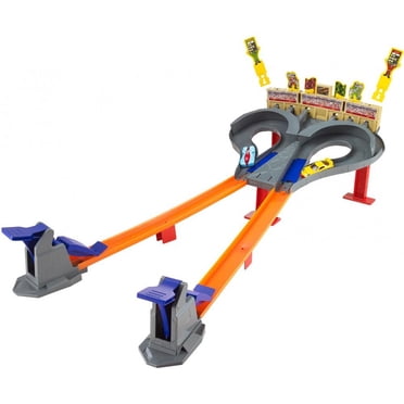 Hot Wheels Neon Speeders Track Set, Laser Stunt Slamway with 1 Hot ...