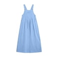 Angala Toddler Girls Dresses Square Neck Long Dresses Sleeveless Solid ...