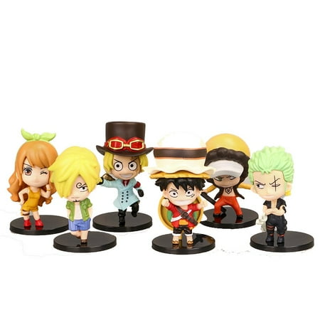 Q Version 8Pcs/Set Anime One Piece Action Figure Luffy Roronoa Zoro ...