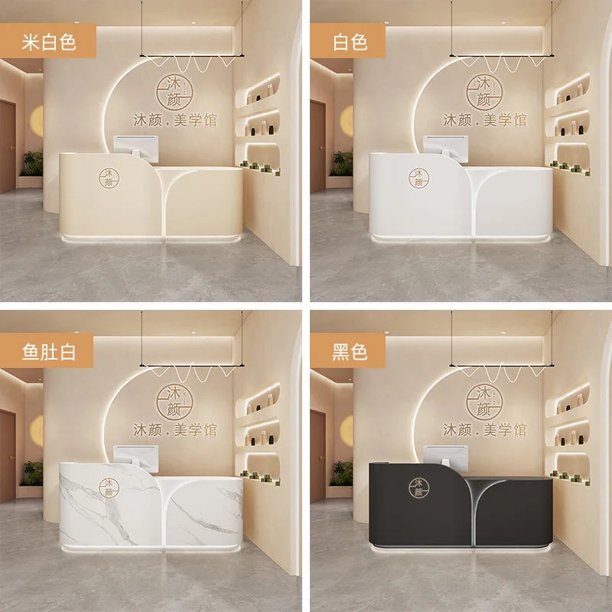 Front Reception Desk Office Executive Office Table Futuristic Long ...