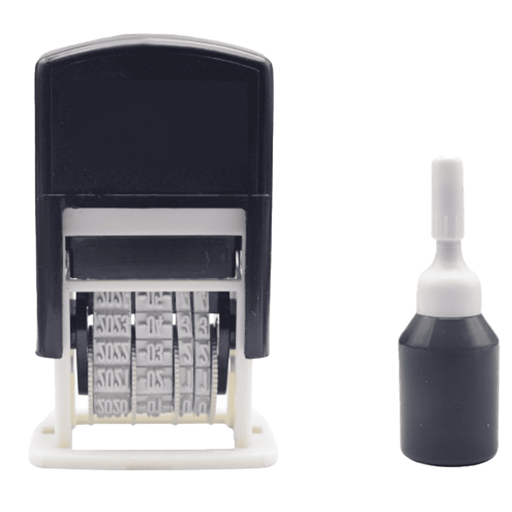 Self Inking Rubber Stamp, Phrase with Date Stamp, Refillable Office ...