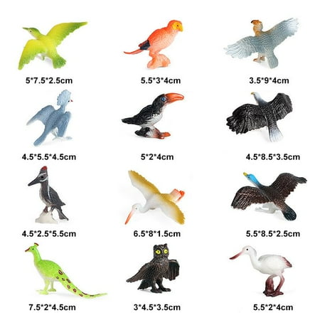 Birds Figurines Simulation Bird Model 12 Pcs Birds Figurines Simulation ...