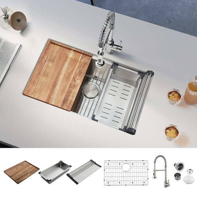 30-inch Drop In Stainless Steel Kitchen Sink Workstation Kitchen Sink ...