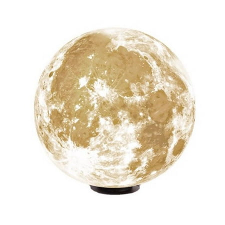 Waterproof LED Round Ball Moon Modern Solar Post Caps Lights with ...