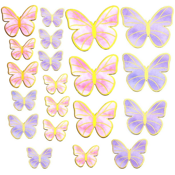 Cake Topper Choisir Papillon: 2pcs 3D Cupcake Topper Dopper Decor de ...