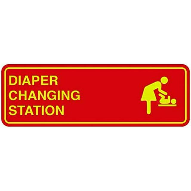 standard diapers changing station sign (red/yellow) - large - Walmart.com