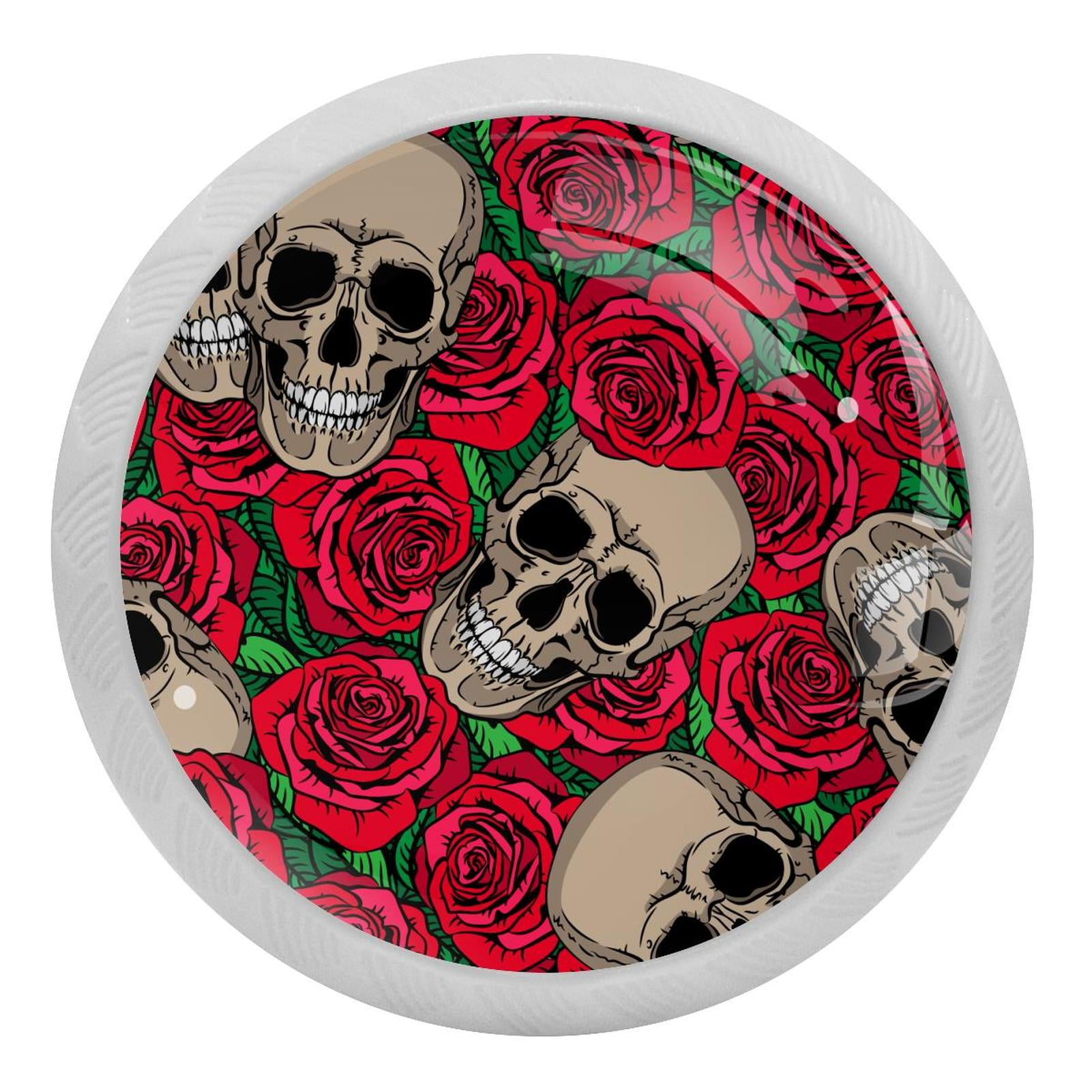 4PCS Round Skull Cabinet Fluorescence Knob Glowing in the Dark ...