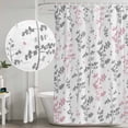 Farm Grey Pink Leaves Bathroom Shower Curtains with Hooks, Country ...