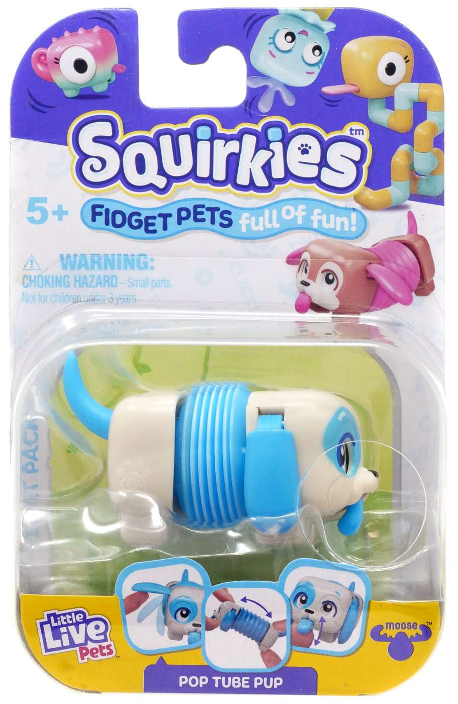 Little Live Pets Squirkies Pop Tube Pup Figure (Blue) - Walmart.com