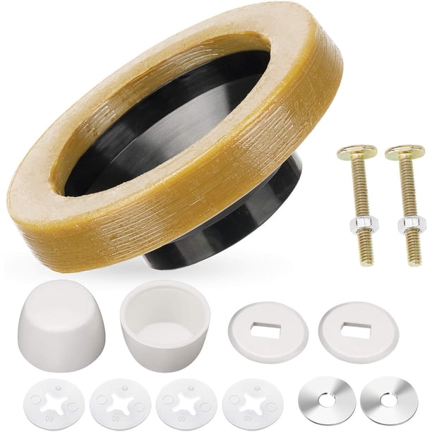 11 Pieces Toilet Wax Ring Kit with Bolts, Bolt Caps, Thick Flange and ...