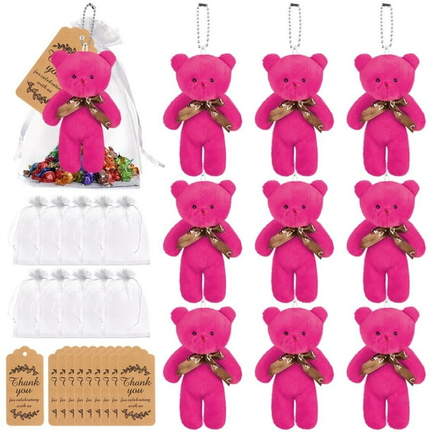 10 PCS Baby Shower Mini Bears, Tiny Plush Bear Bulk, 4.7 Inches Mini ...