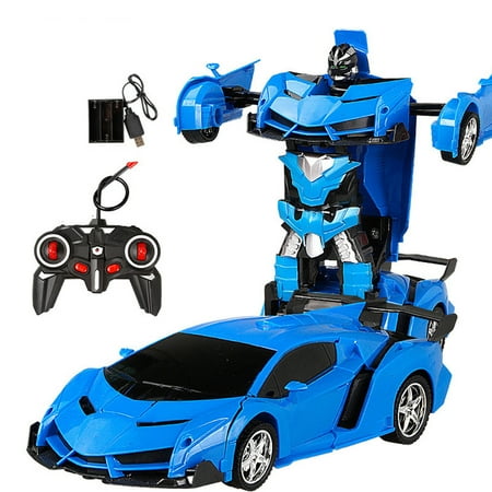 Qiyun 1:18 Remote Control Transforming Car One-button Deformation Robot ...