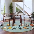 Colorful Birds Round Area Rug 6 FT, Non Slip Bedroom Rugs, Spring ...