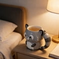 Ceramic Coffee Cup with Adorable Raccoons Animal Design Hot Cold Drink ...