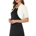 Allegra K Women's Ruched Short Sleeve Shrugs Bolero Cropped Open Front Cardigan - Walmart.com