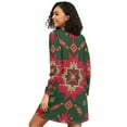 Christmas Colored Pattern Elegant Texture Women's Long Sleeves ...