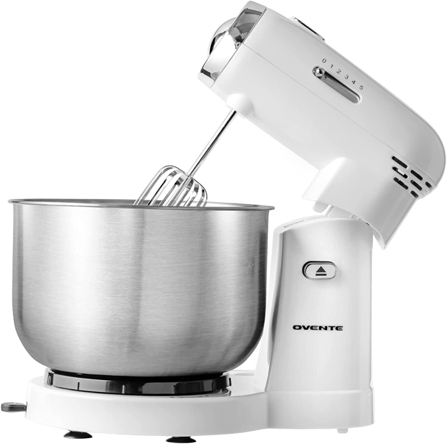 Ovente Electric Kitchen Stand Mixer with 3.5-Quart Removable Stainless Steel Mixing Bowl, 5 ...