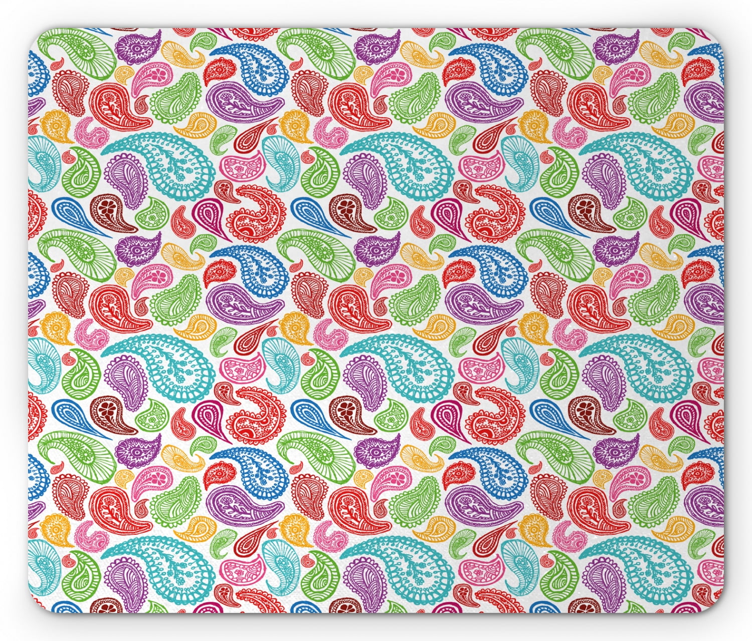 Paisley Mouse Pad, Modern Teardrop Shaped Striped Oriental Pattern with ...