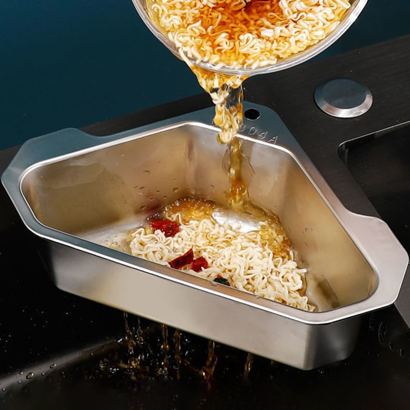 Dream Lifestyle Drain Basket with Hook No Drilling Triangular Food ...