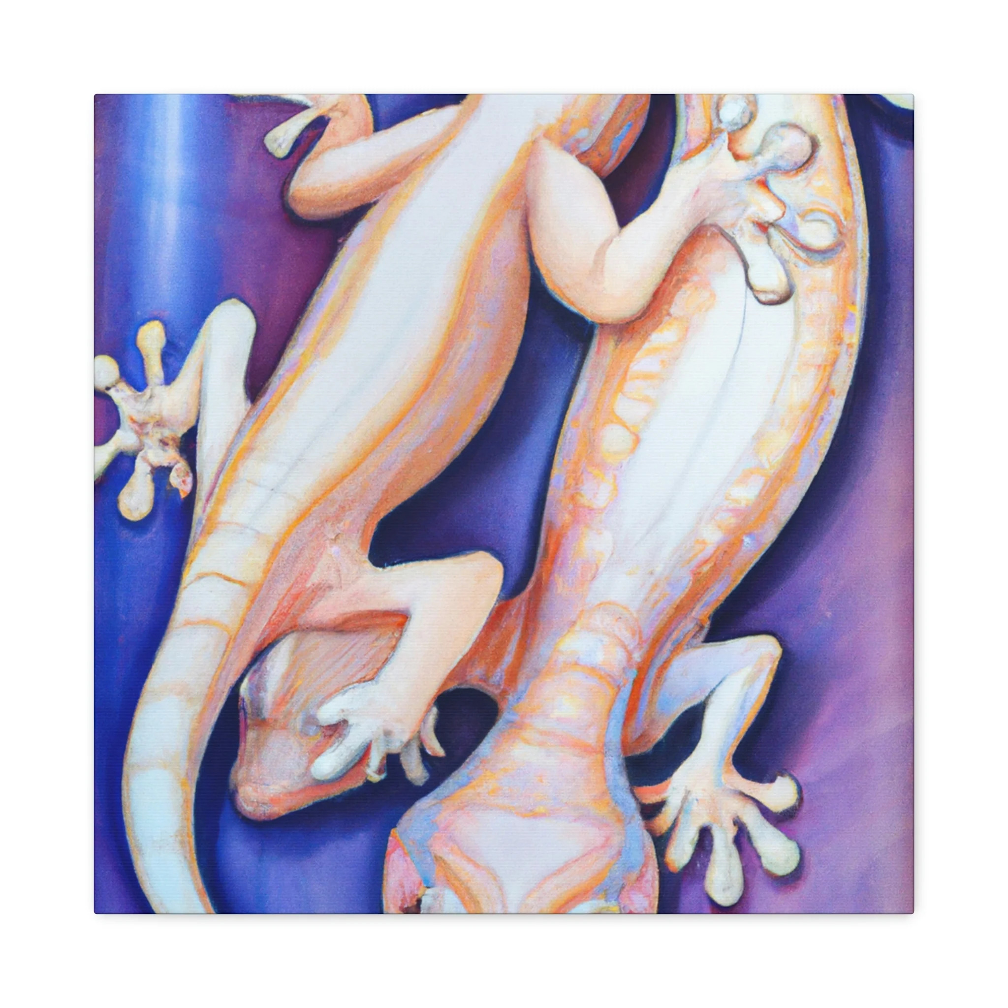 Geckos in Gold Gloss. - Canvas - Walmart.com