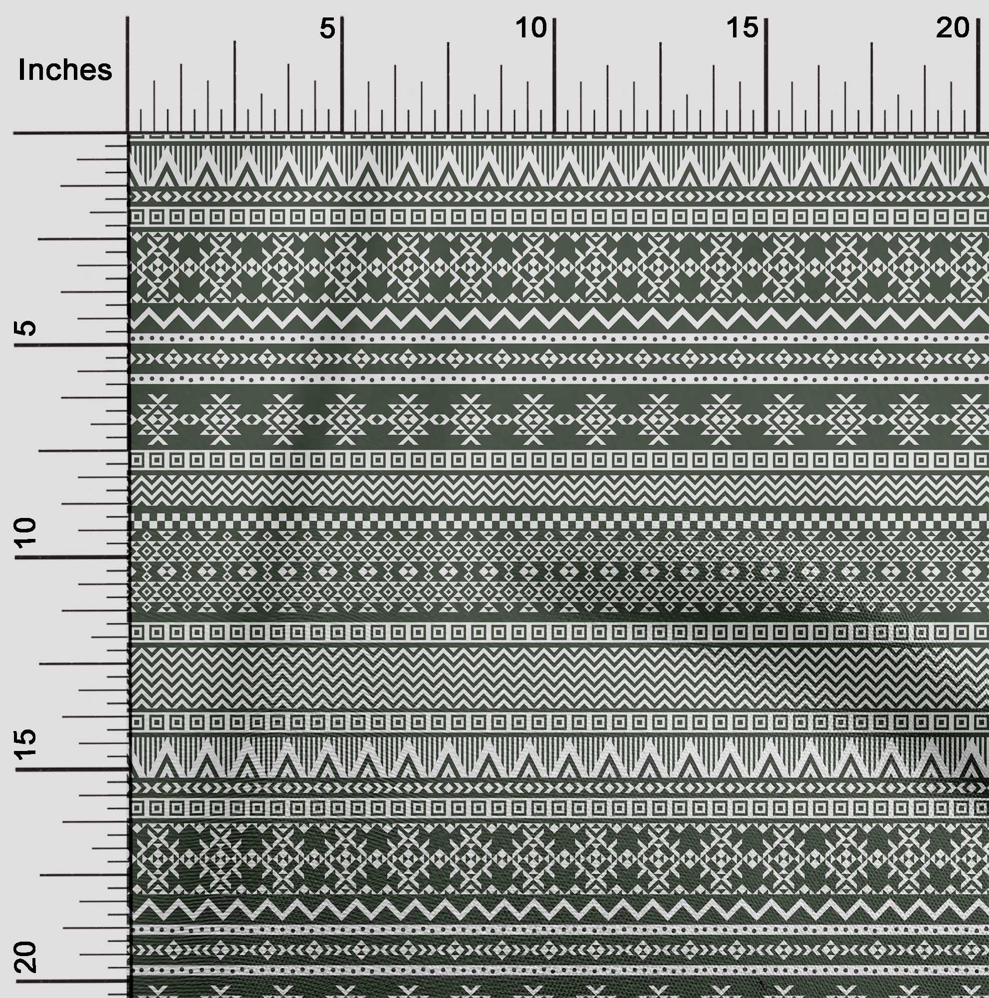 oneOone Cotton Jersey Olive Green Fabric Aztec Tribal Sewing Material ...